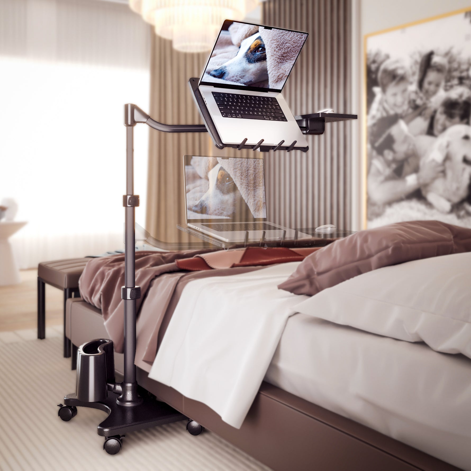 Rolling Laptop Workstation Stand by LEVO - Portable Design