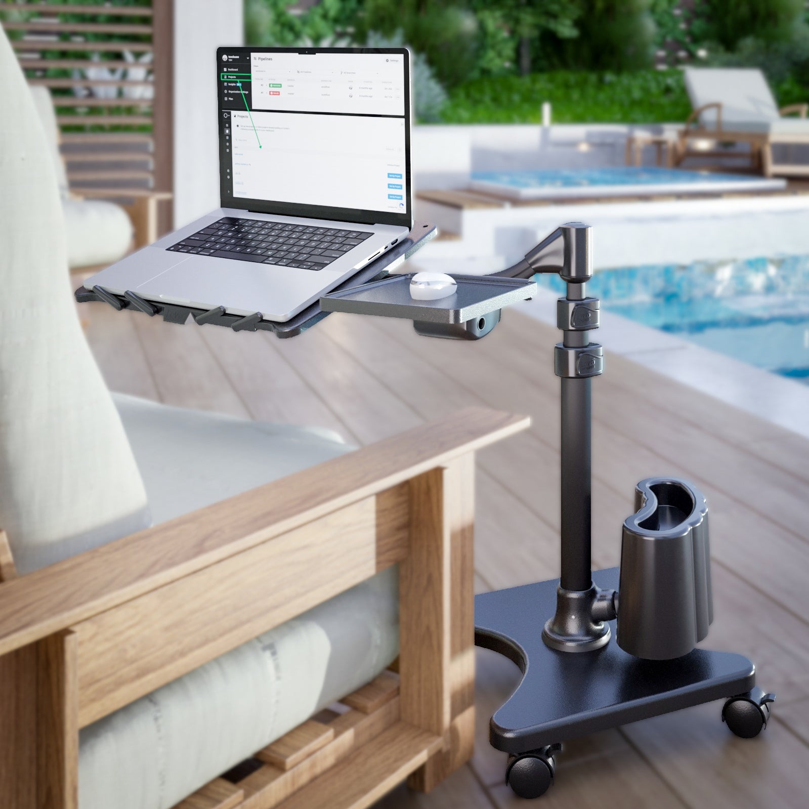 Rolling Laptop Workstation Stand by LEVO - Portable Design