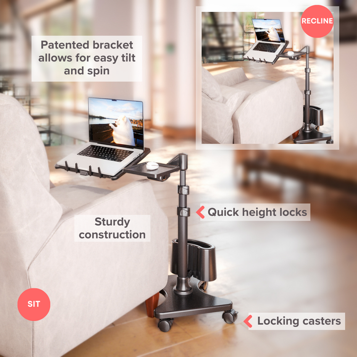 Rolling Laptop Workstation Stand by LEVO - Portable Design