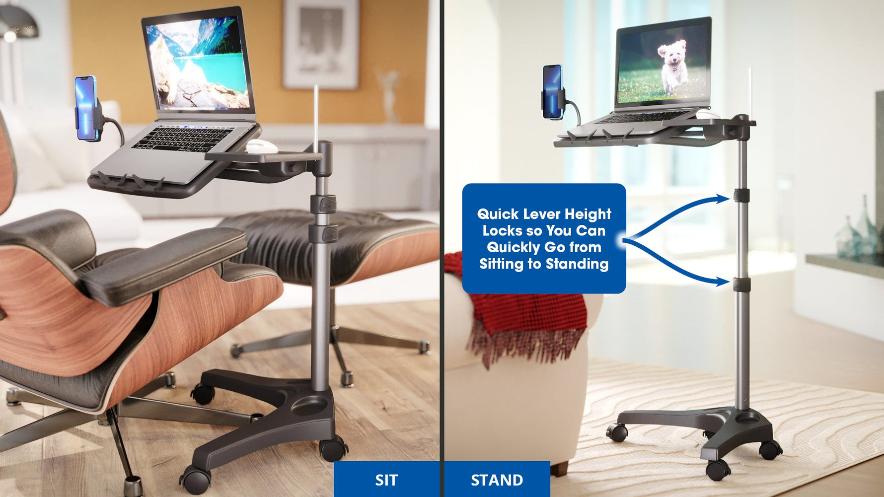 LEVO G2 V16 Rolling Laptop Cart – Refurbished, Portable